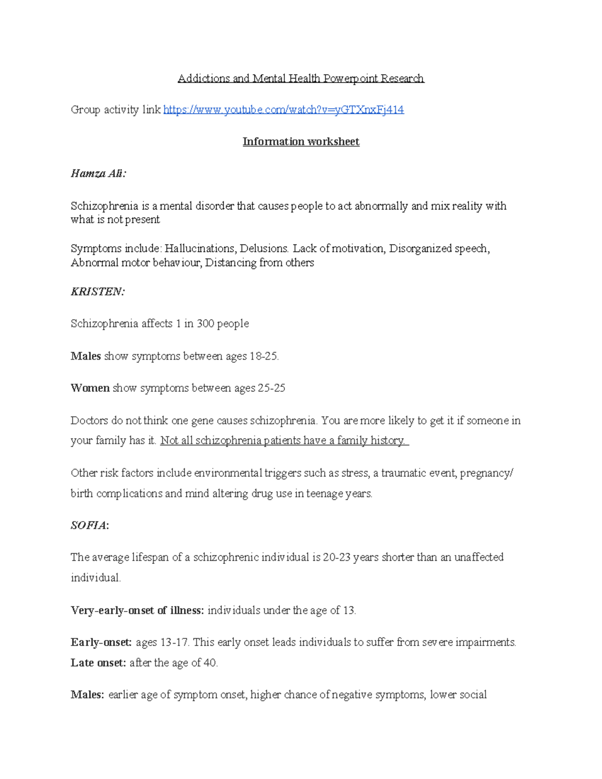 Addictions and Mental Health Powerpoint Study Guide + Worksheet ...