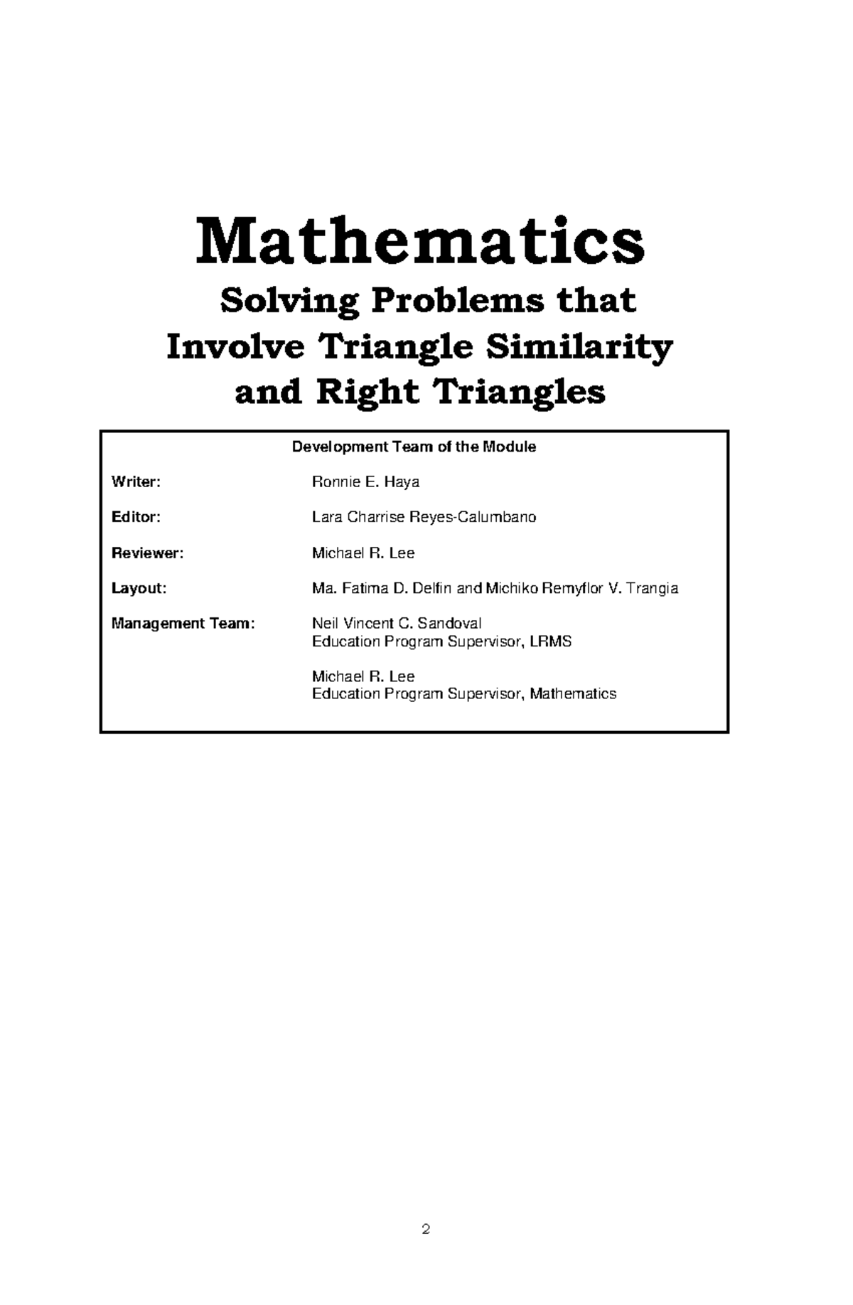 Math lesson 7 Solving Problems that Involve Triangle Similarity and ...