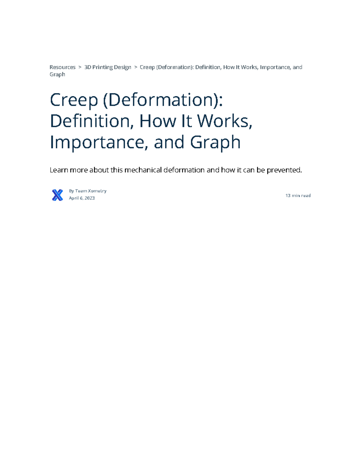 Creep notes - Resources > 3D Printing Design > Creep (Deformation ...