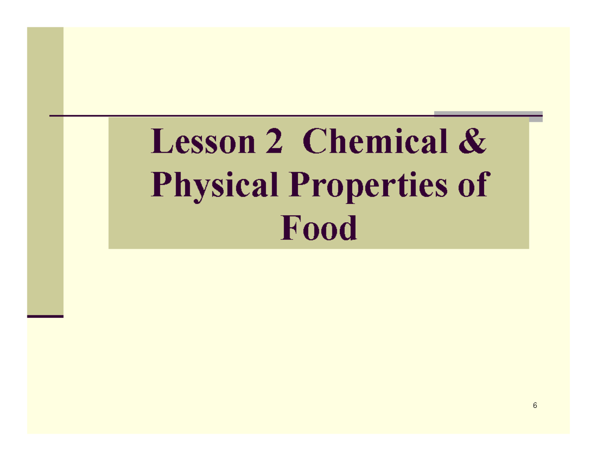 Lesson 2- Dispersions-Carbohydrates 1-1 - L esson 2 Chemical & Physical ...