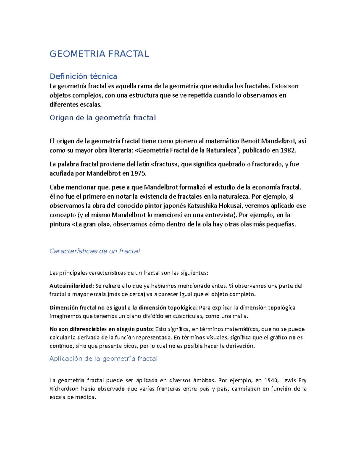 Geometría Fractal y sus características - GEOMETRIA FRACTAL Definición ...