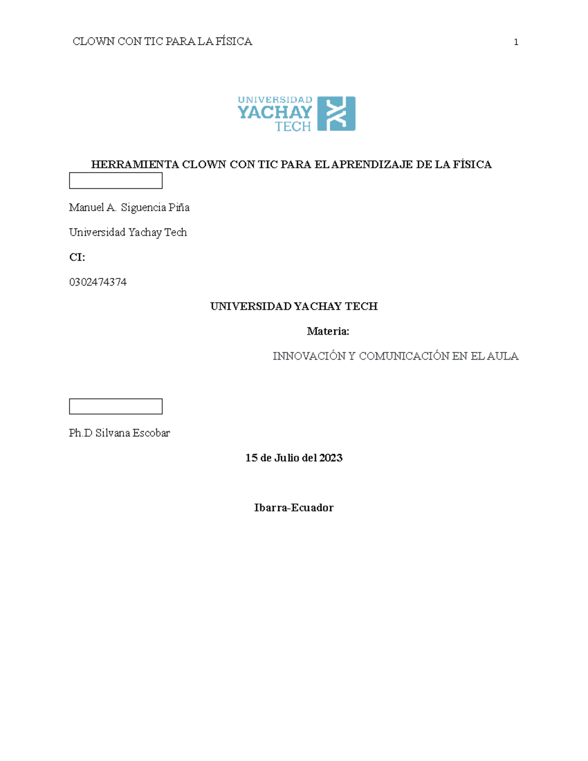 Universidad Yachay TECH (Recuperado automáticamente) - tada HERRAMIENTA ...