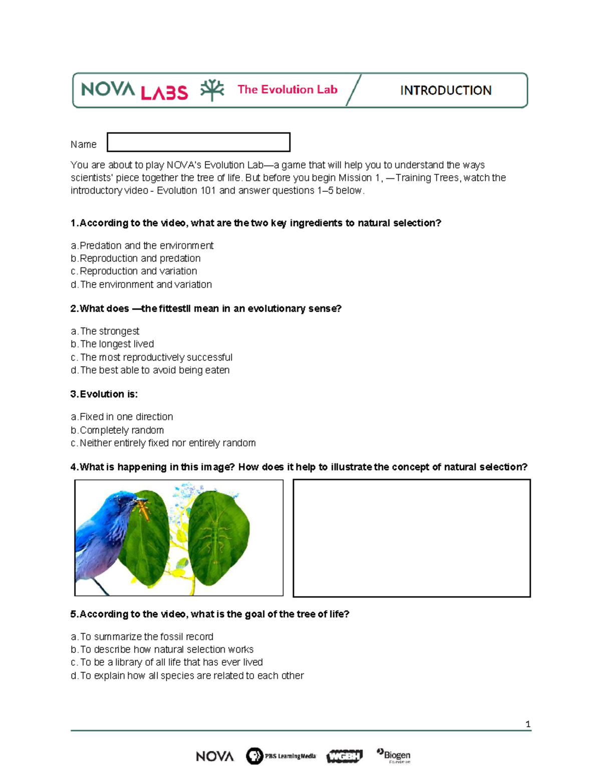Lab 2 - NOVA Evolution FA21 - Name You are about to play NOVA’s ...
