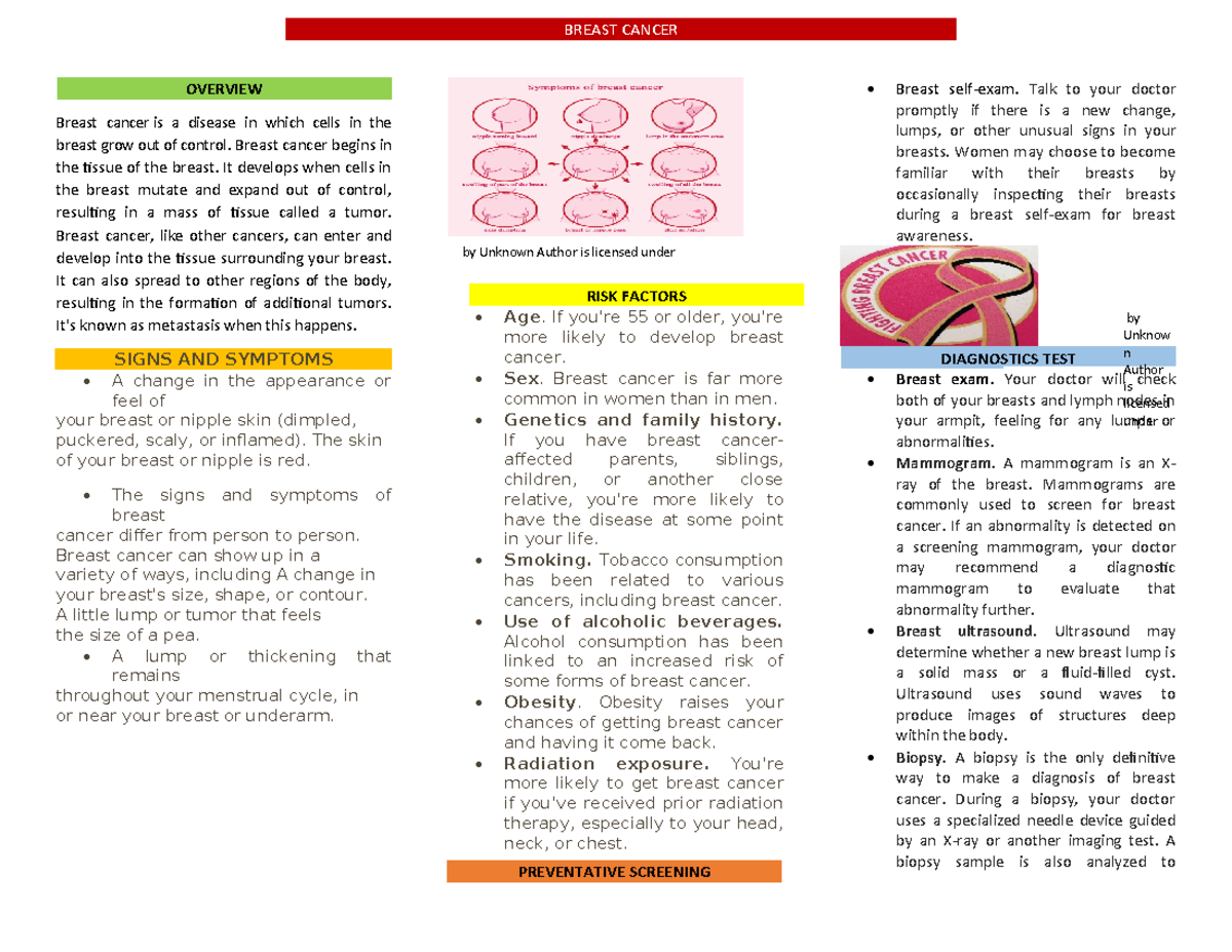 Breast+Cancer+Brochure 10922 - RISK FACTORS PREVENTATIVE SCREENING ...