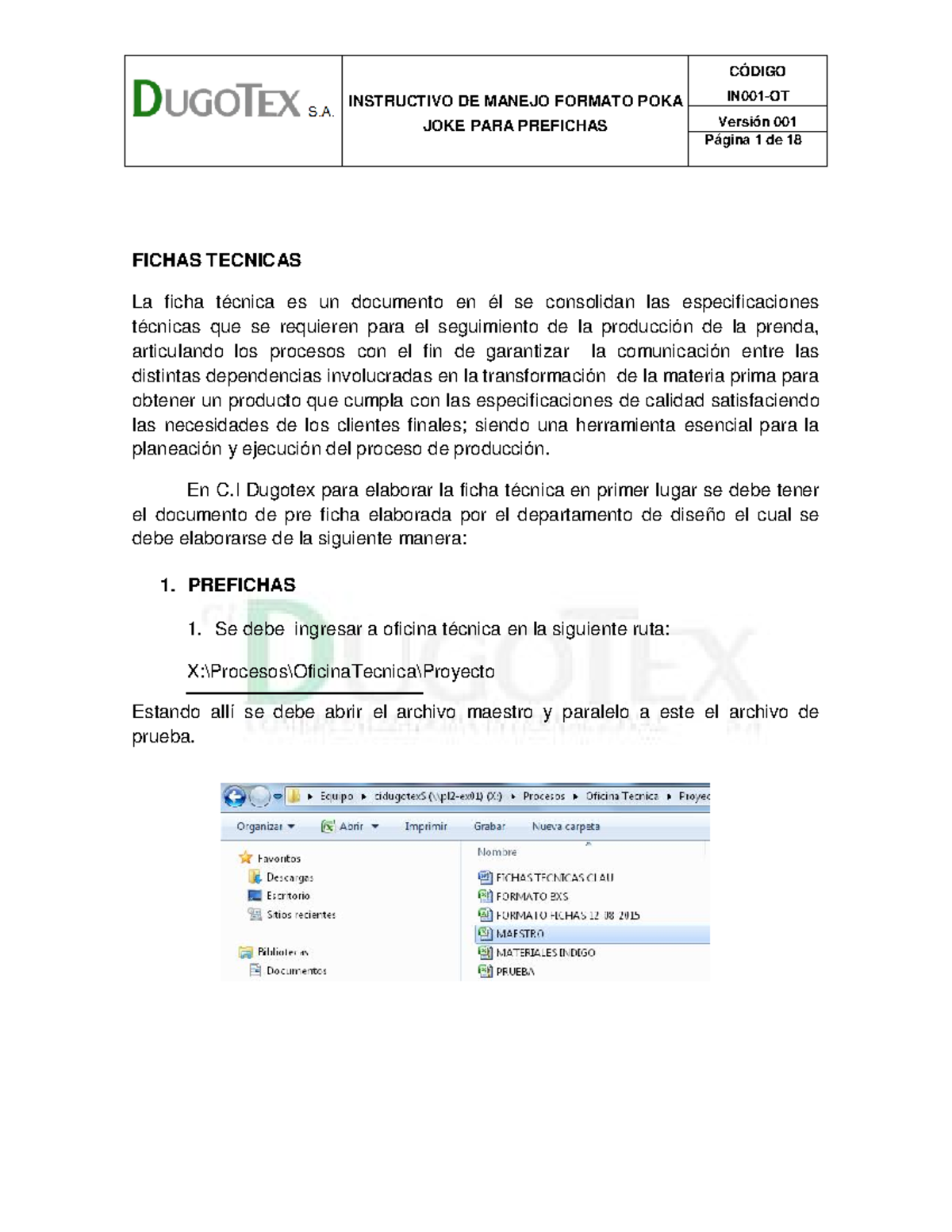 Instructivo PARA LA Elaboracion DE Fichas Técnicas - INSTRUCTIVO DE MANEJO FORMATO POKA JOKE ...