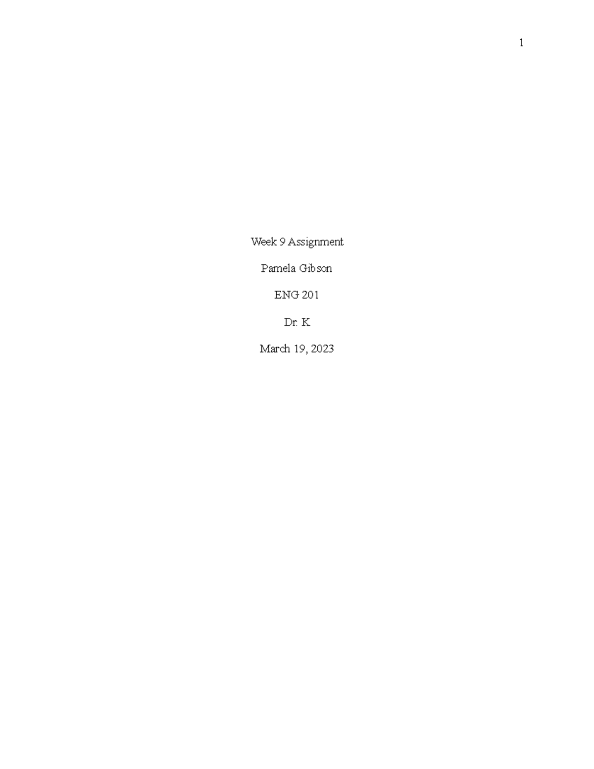 ENG201 Week9Assignment - ENG 201 - Strayer - Studocu