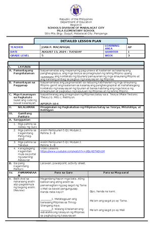 Neg Or Es P2 Lesson Plan Q4 Module 1 - Fourth Quarter Modyul 1 EsP ...