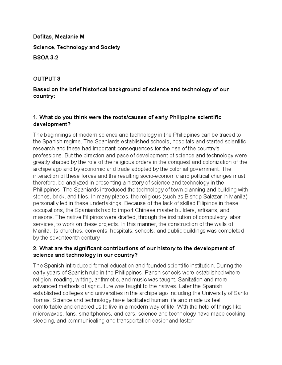 STS Output 3 - STS Based on the brief historical background of science ...