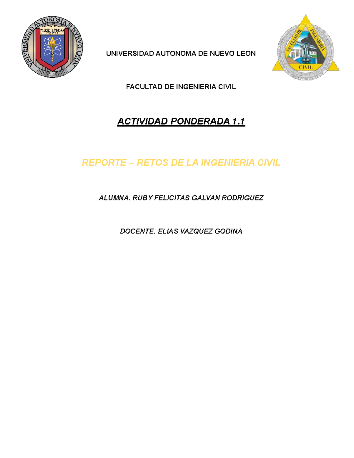 RFGR ACT1 - REPORTE - UNIVERSIDAD AUTONOMA DE NUEVO LEON FACULTAD DE ...