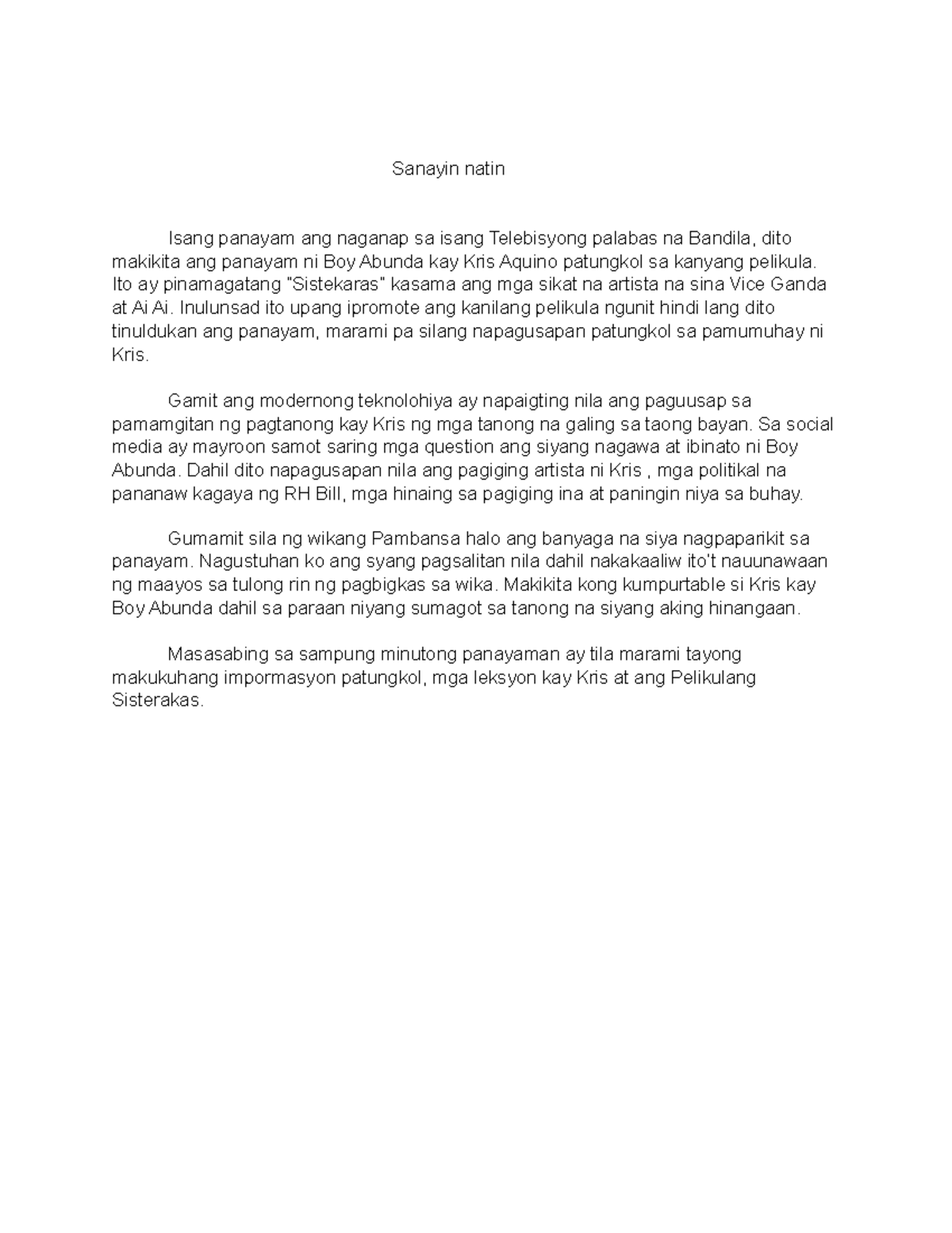 Filipino grade 11 Quarter 1 Module 3 - mga sanaysanay tula - Sanayin ...