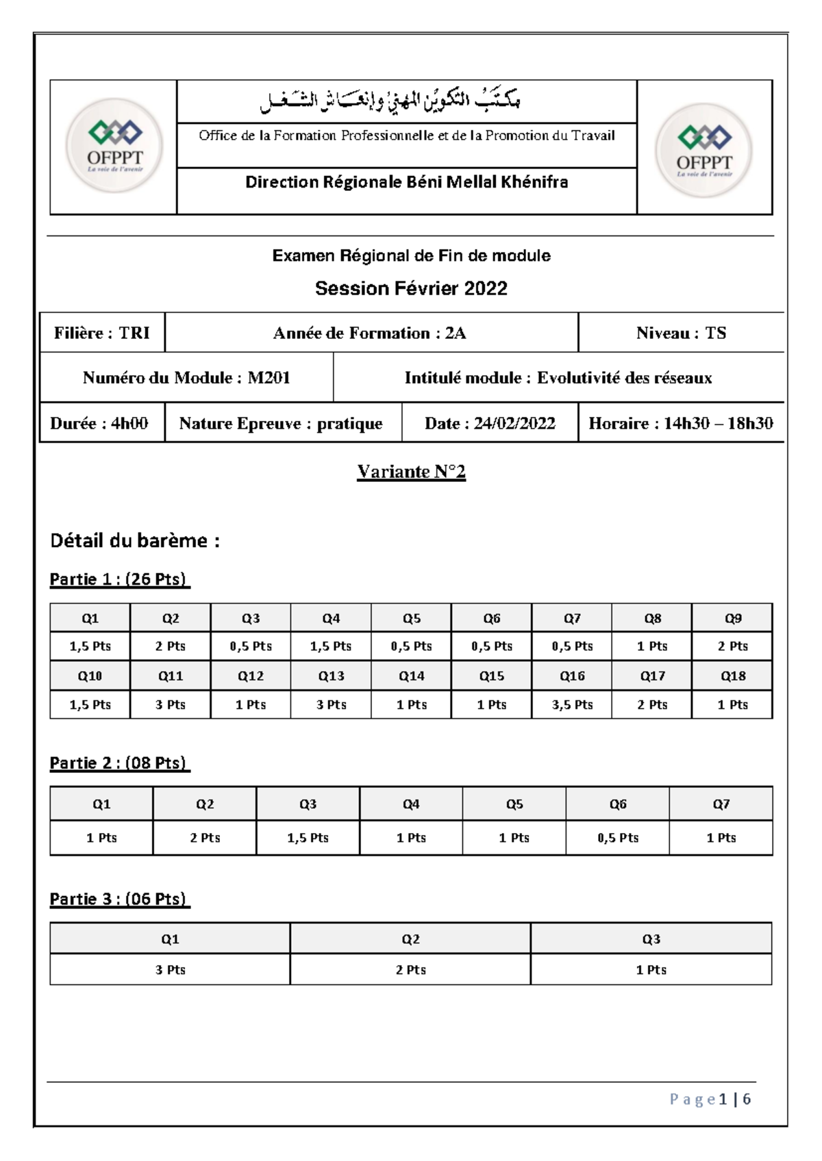 EFMR 2022 201 beni Mellal Khenifra ofppt - Office de la Formation Professionnelle et de la ...
