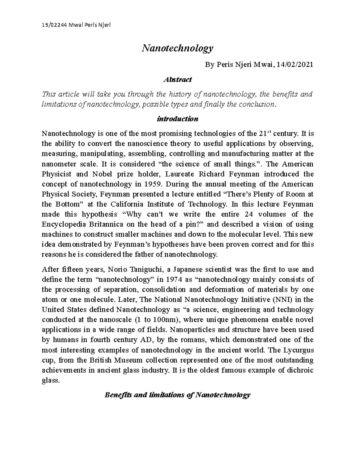 Nanotechnology article 2Practice questions to help in your learning ...