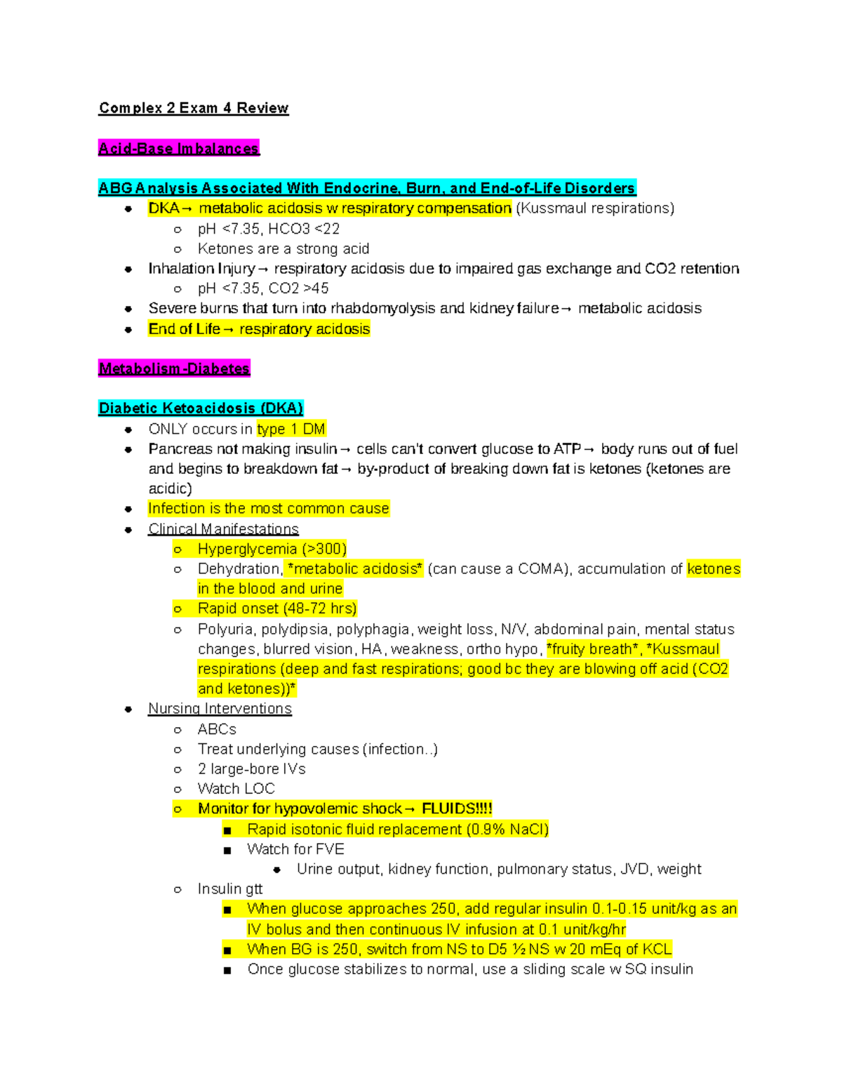 Copy of Complex 2 Exam 4 Review Highlighted.docx - Complex 2 Exam 4 ...