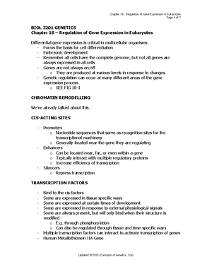 BIOL 3201 Chapter 12 - DNA Organization in Chromosomes - Page 1 of 7 ...