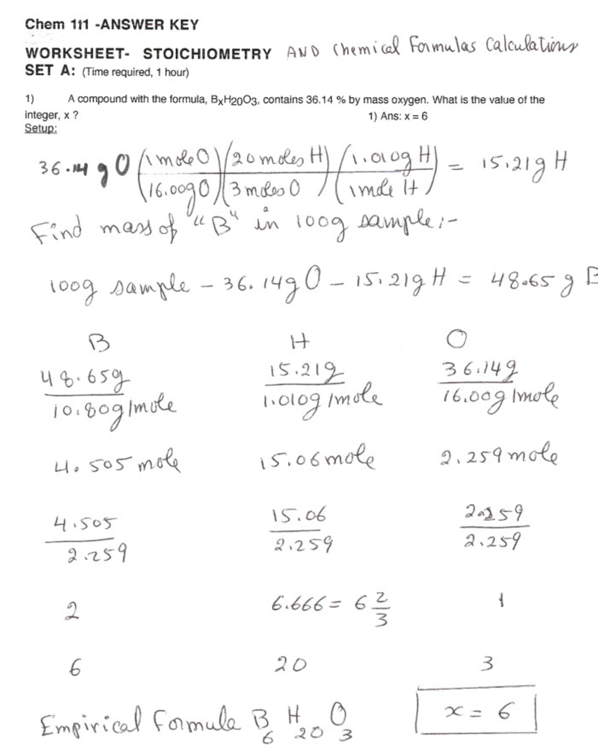 Worksheet Stoichiometry KEY - Studocu