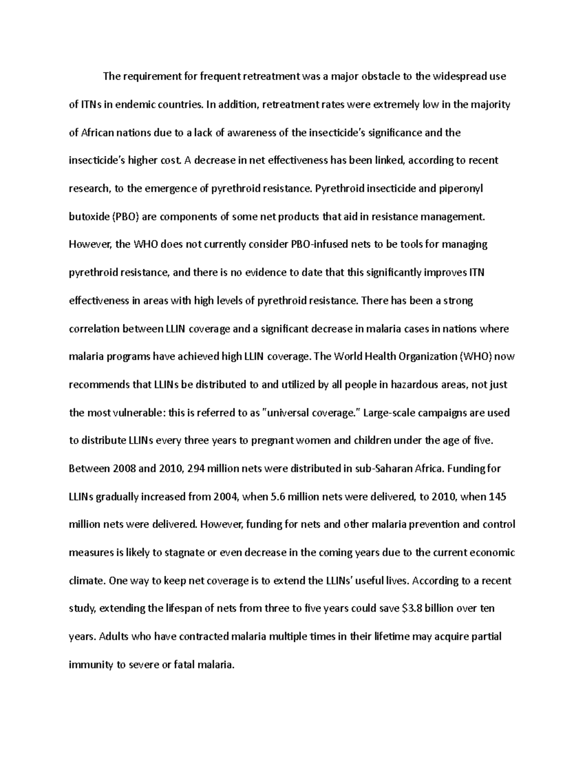 A lack of awareness of the insecticide's significance - The requirement ...