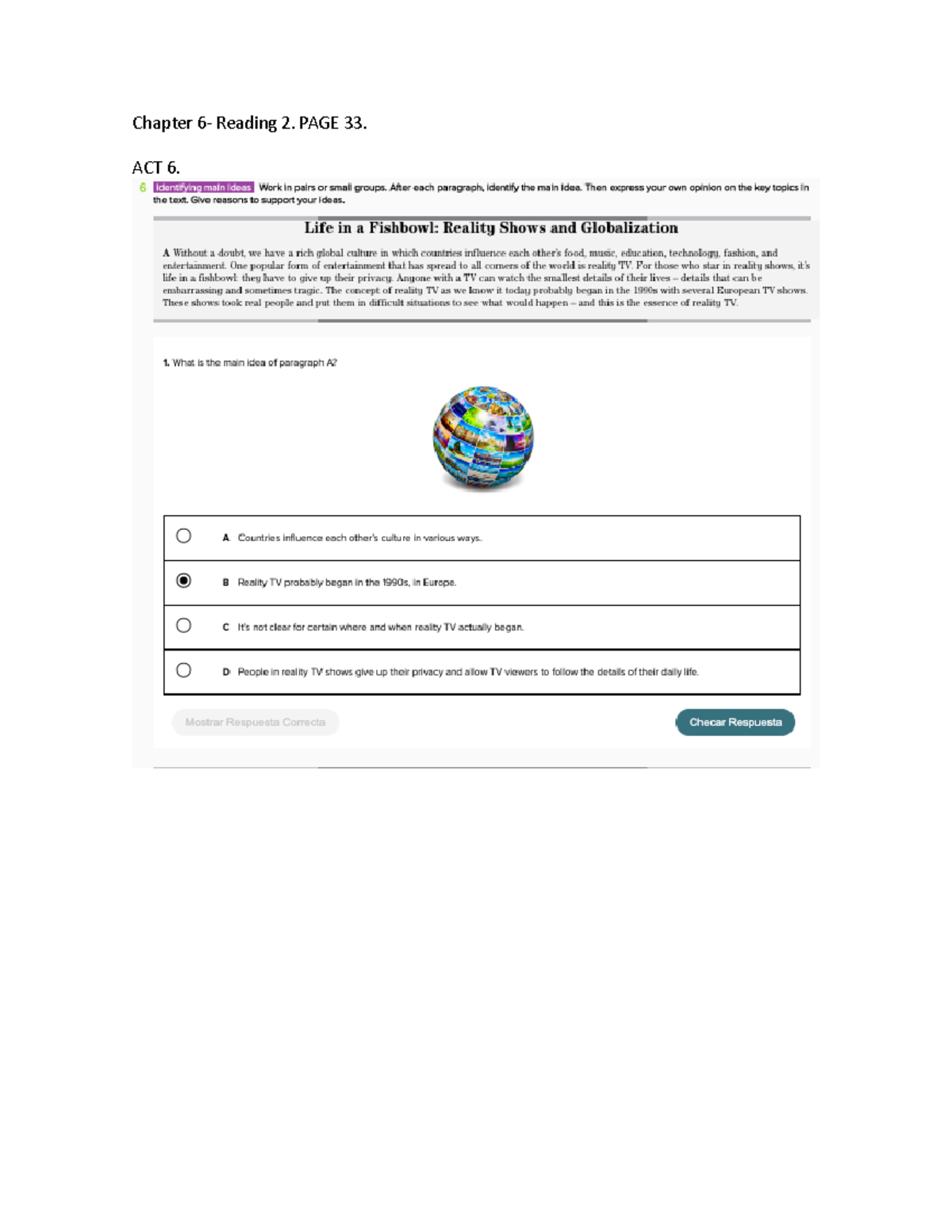 Chapter 6- Reading 2. PAGE 33 - Ingles Avanzado - Chapter 6- Reading 2 ...