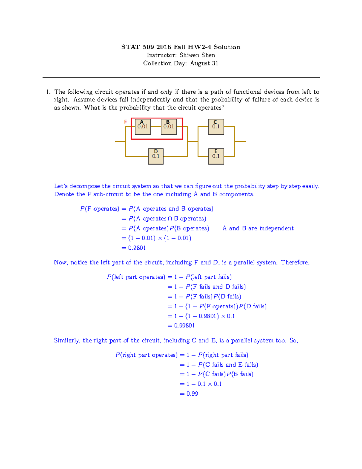 Hw2-4 sol - solved exercise - STAT 509 2016 Fall HW2-4 Solution ... Hw2-4 sol - solved exercise - STAT 509 2016 Fall HW2-4 Solution ...