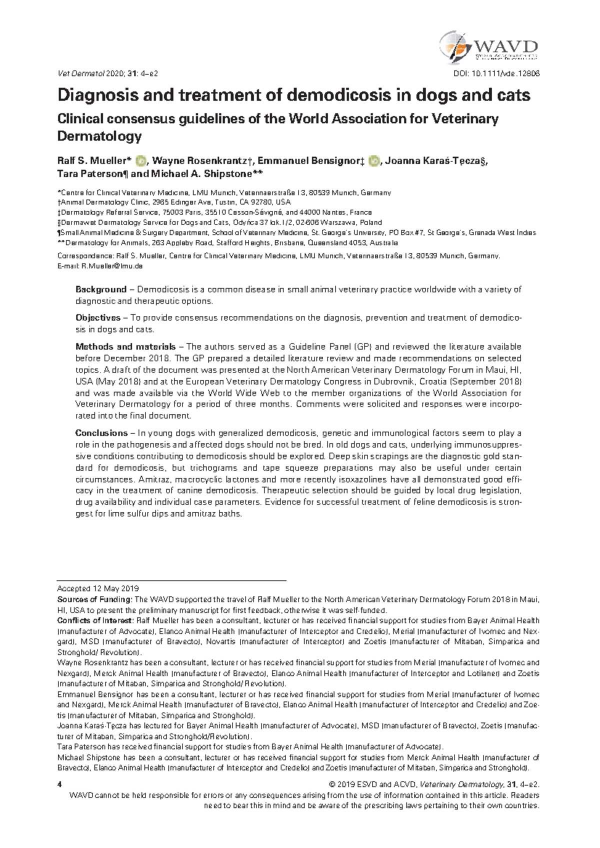 A4 - nat no - Diagnosis and treatment of demodicosis in dogs and cats ...