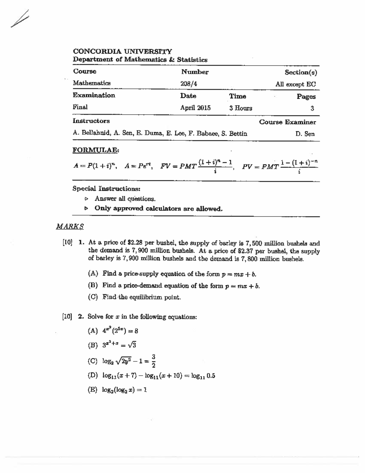 Math 208 Winter 15 Final - Math208 - Studocu