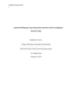 Curriculum Audit Background Information - Tanetha Fisher February 1 ...