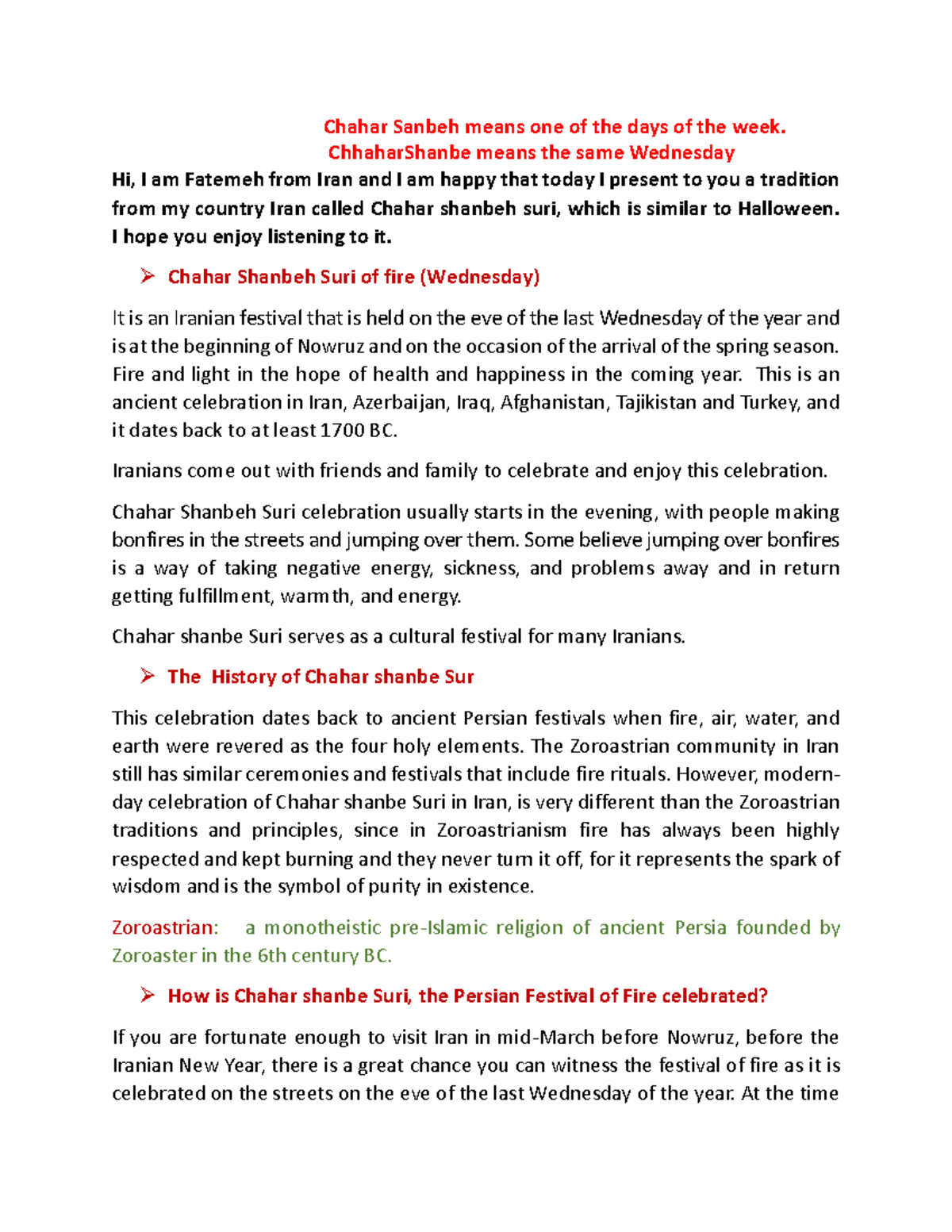 Chahar Shanbeh Suri of fire - Chahar Sanbeh means one of the days of ...