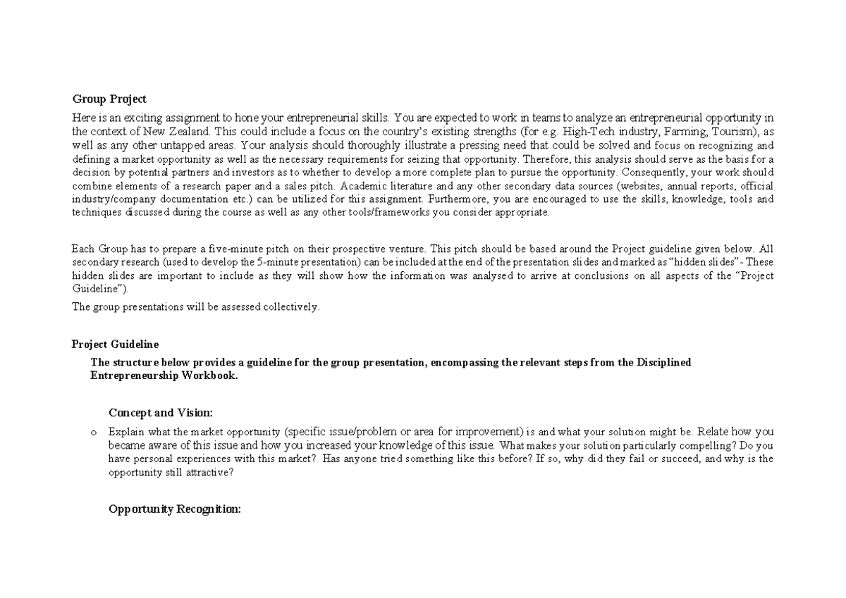 Group project guideline and assessment criteria - Group Project Here is ...