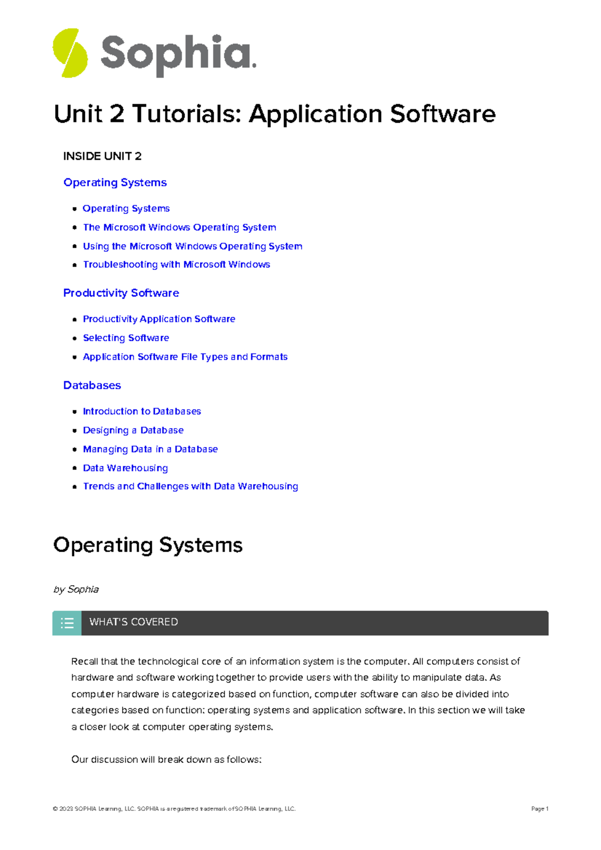 Unit-2-tutorials-application-software - Unit 2 Tutorials: Application Software INSIDE UNIT 2 ...
