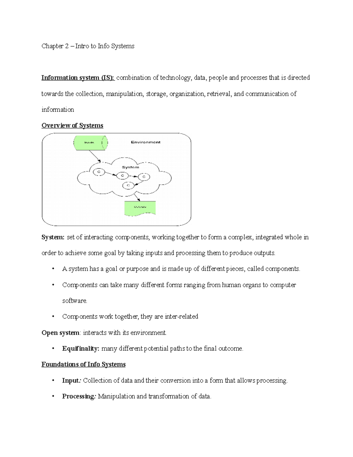 Info Systems Chap 2 Chapter 2 Intro To Info Systems Information System Is Combination Of