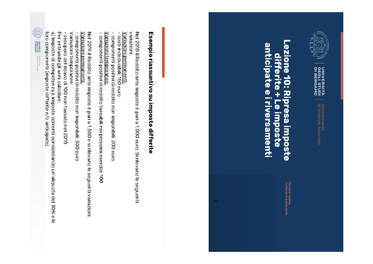 Lezione 10-Le imposte anticipate e riversamenti - completo con esercizi ...