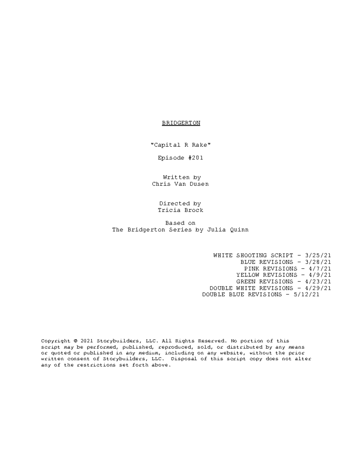 Bridgerton 201 capital r rake 2022 - BRIDGERTON Copyright © 2021 ...