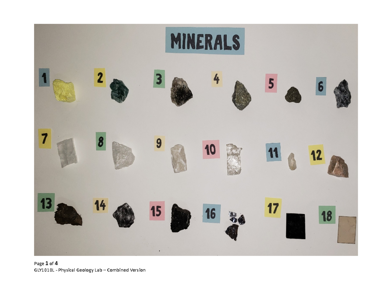 L4-Table Minerals - Page 1 of Mineral Properties and Identification ...
