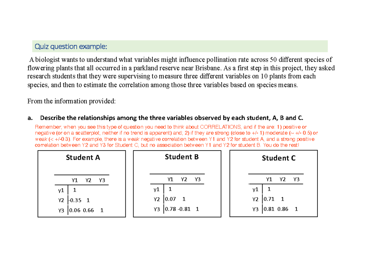 PCA practice quiz q feedback - A biologist wants to understand what ...