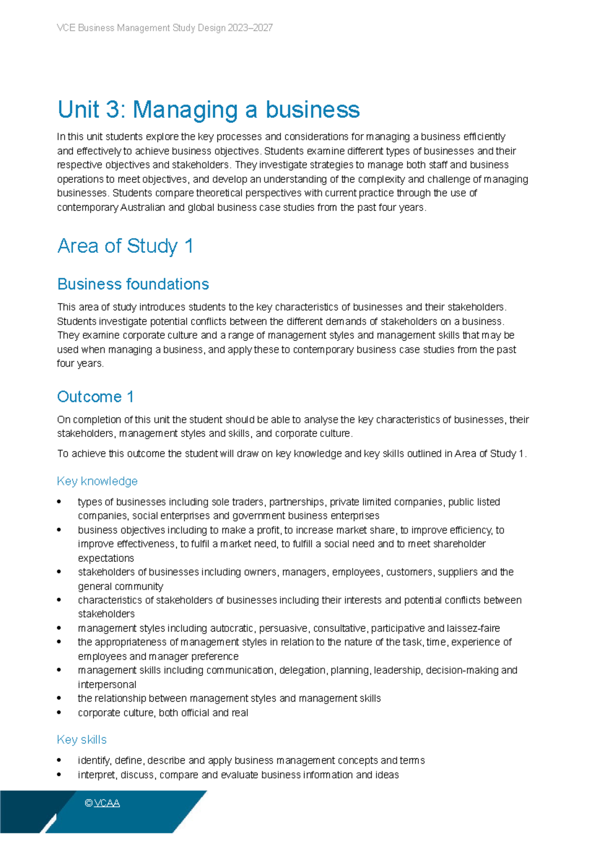 2023Business Management study design - VCE Business Management Study ...