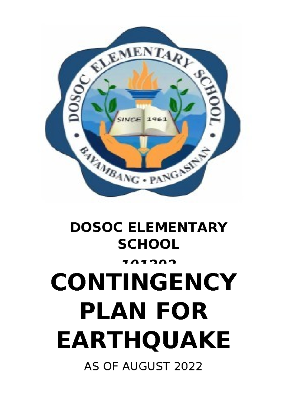 Contingency-Plan- Earthquake - DOSOC ELEMENTARY SCHOOL 101292 ...