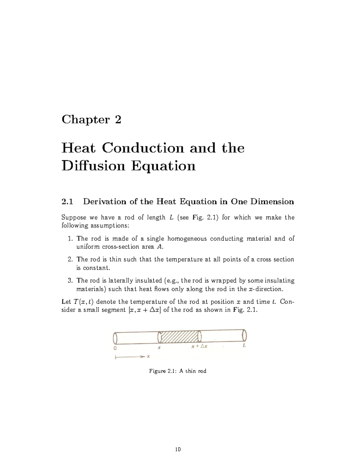 Chapter 2 - Chapter 2 Heat Conduction and the Diffusion Equation 2 ...
