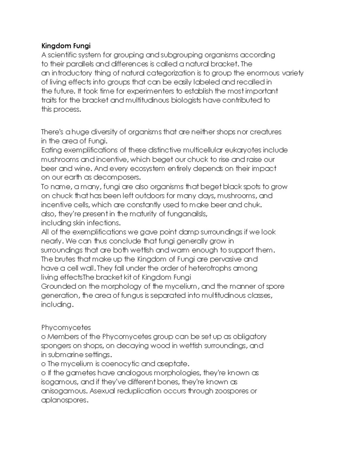 1- Kingdom Fungi - BIOLOGY - Kingdom Fungi A scientific system for ...