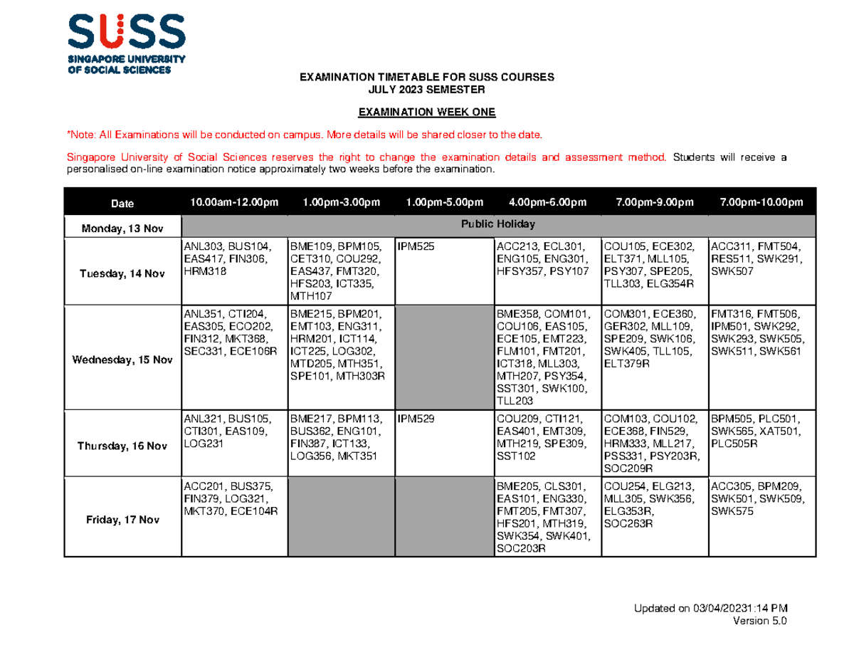 Degree-exam-timetable - Updated on 03/04/20231:14 PM JULY 2023 SEMESTER ...
