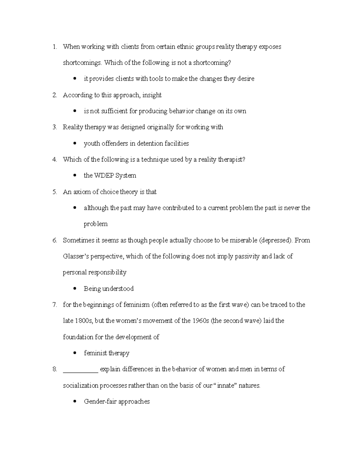 PSY 315 Module 6 quiz - When working with clients from certain ethnic ...