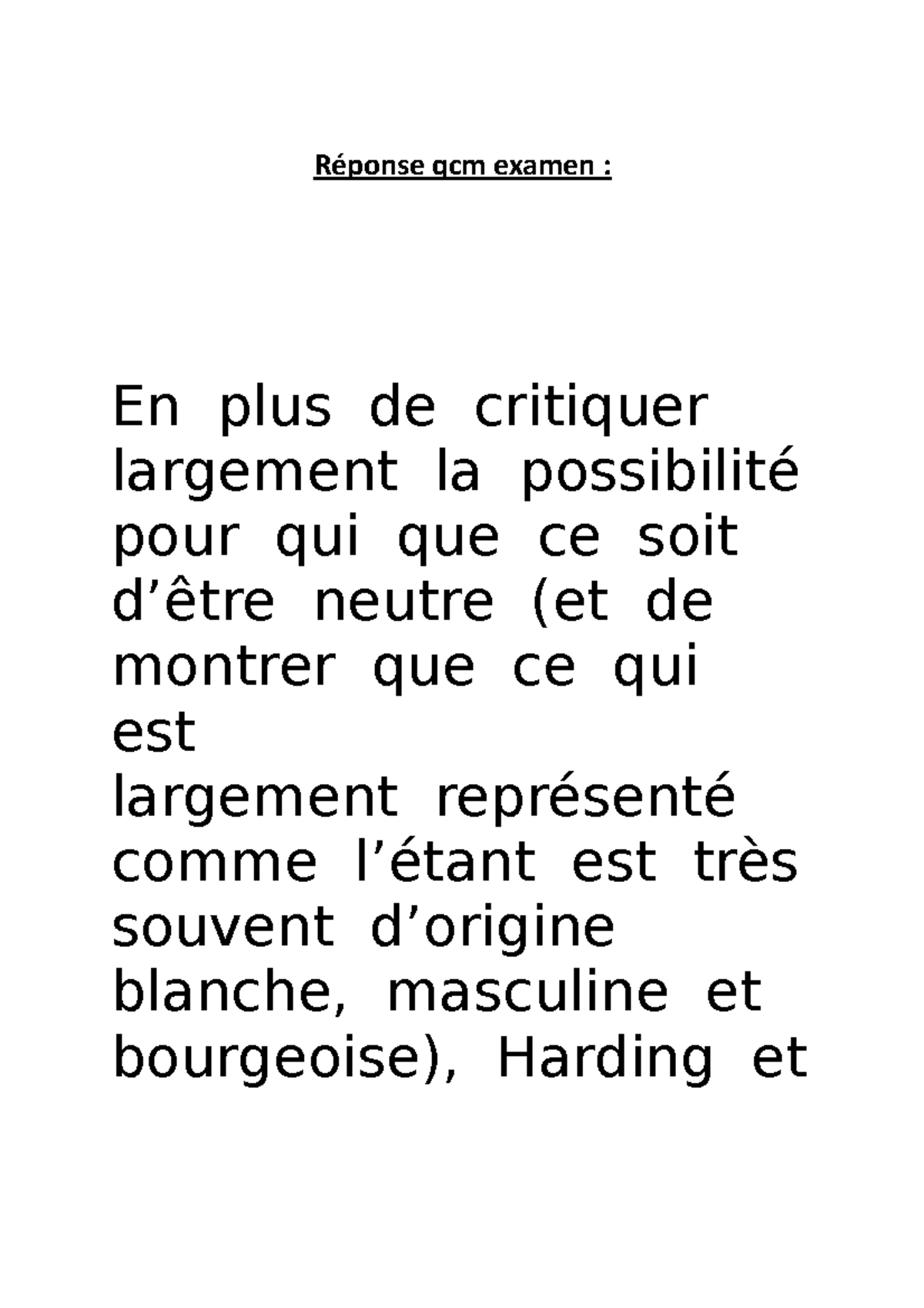 Réponse explicative qcm examen - Réponse qcm examen : En plus de ...
