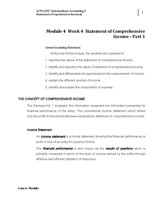 W1 Module 1 Financial Statements - ACTG 6257 Intermediate Accounting 3 ...
