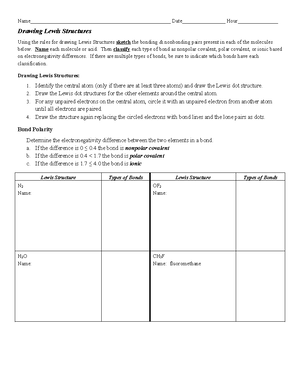 Covalent Bonding Lewis Structures & Bond Polarity Follows Octet Rule ...