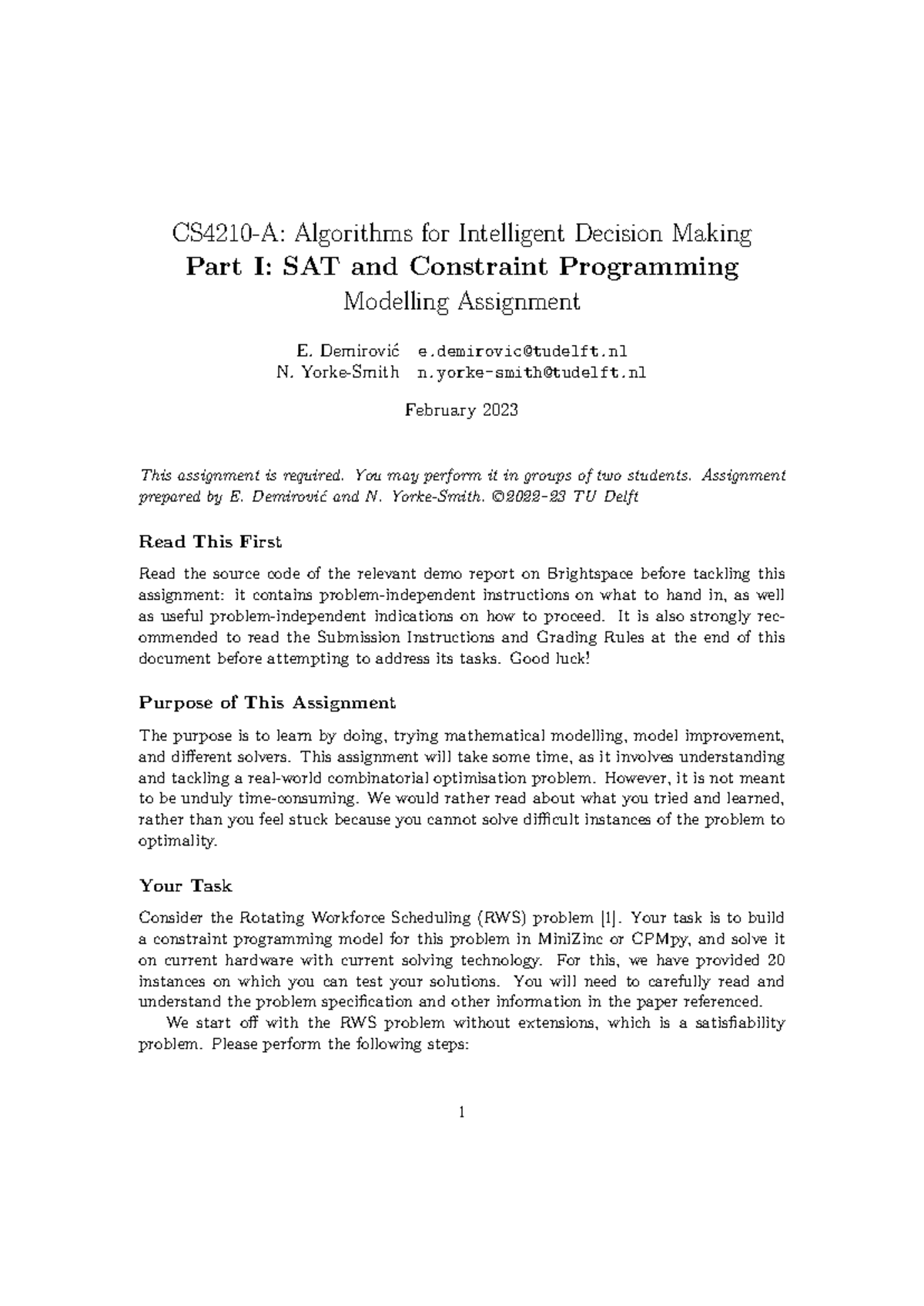 Aidm-part1-assignment - CS4210-A: Algorithms for Intelligent Decision Making Part I: SAT and ...