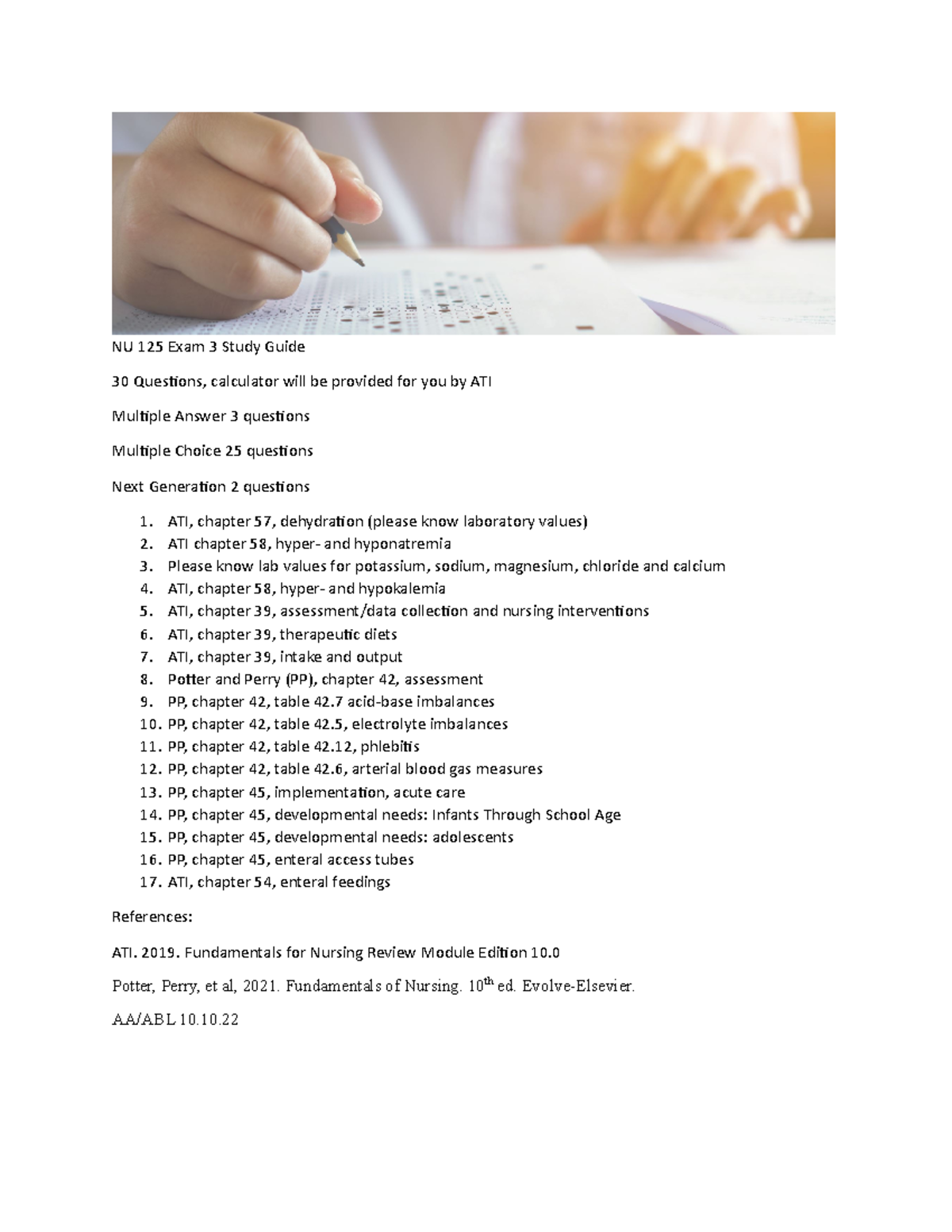 NU 125 Exam 3 Study Guide - NU 125 Exam 3 Study Guide 30 Questions ...