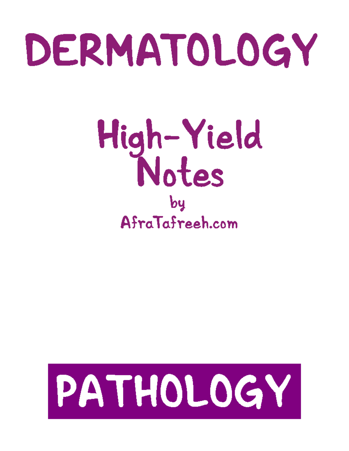 Dermatology - derma - DERMATOLOGY High-Yield Notes by AfraTafreeh ...