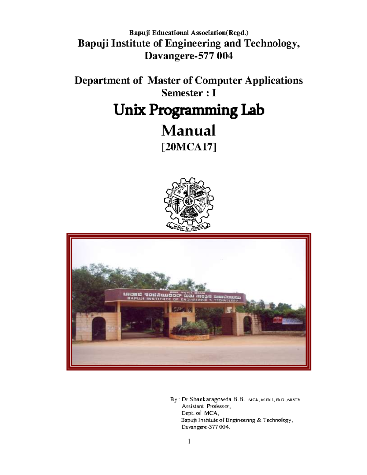 Unix-Manual-2021-by Dr.Shankaragowda B.B - Bapuji Educational Association(Regd.) Bapuji ...