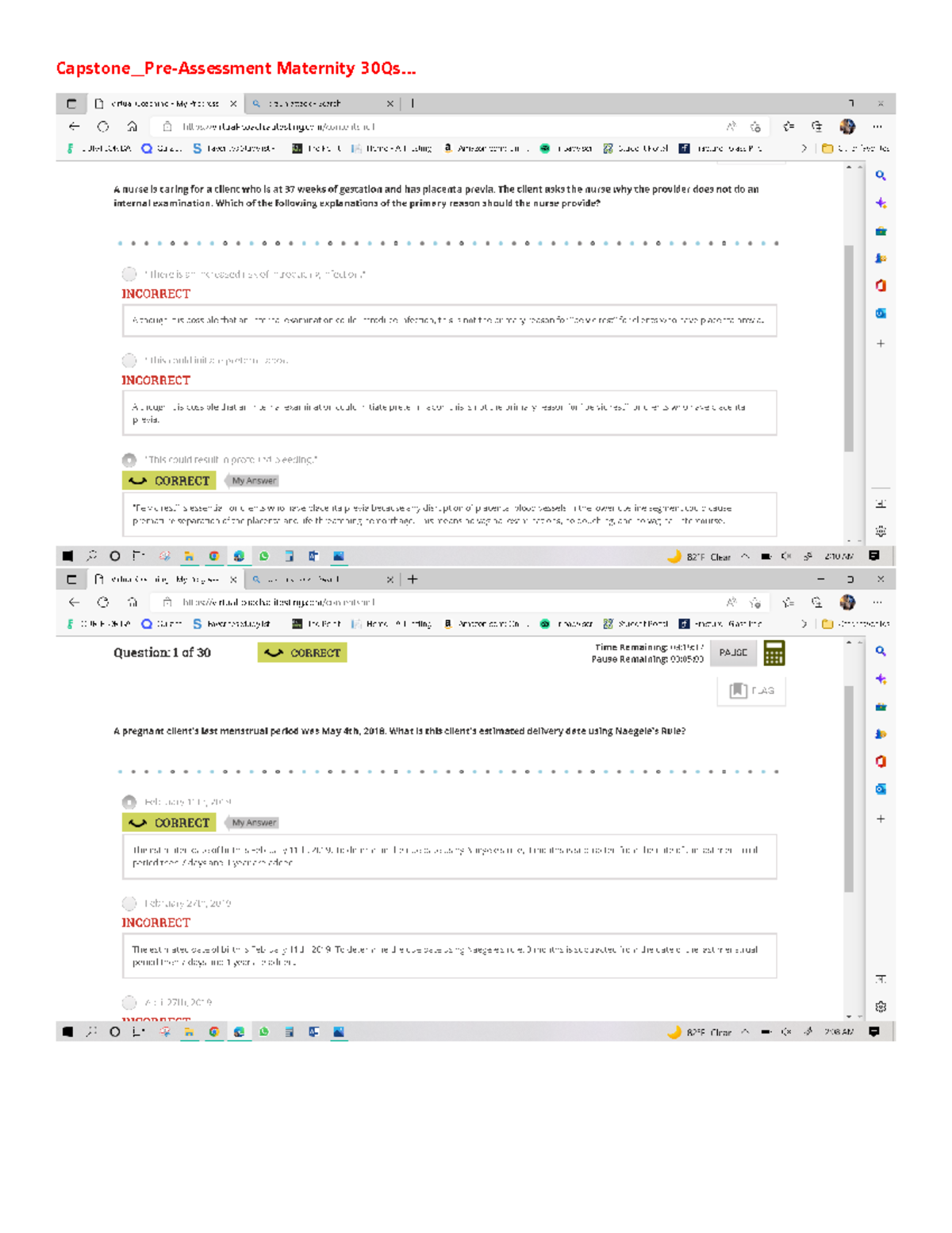Capstone Pre-Assessment Maternity - NUR - 3465C - Capstone__Pre ...