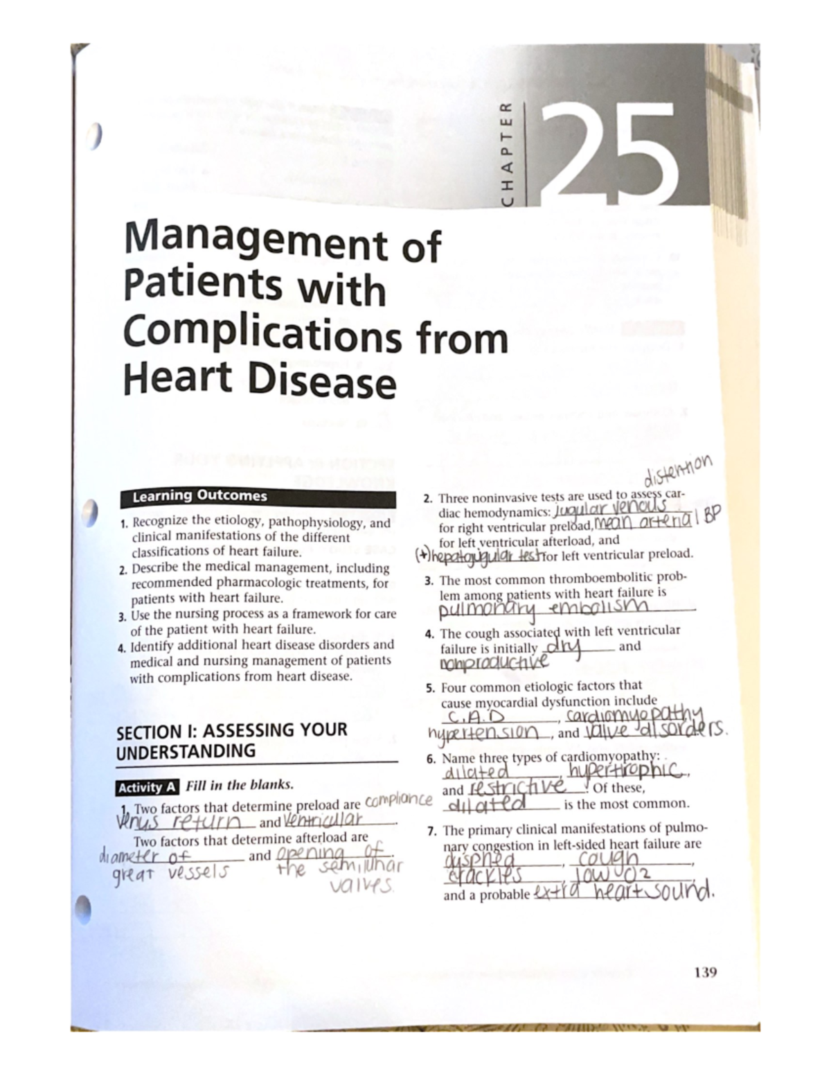 Management of - Workbook homework sheets - 25 Management of Patients ...