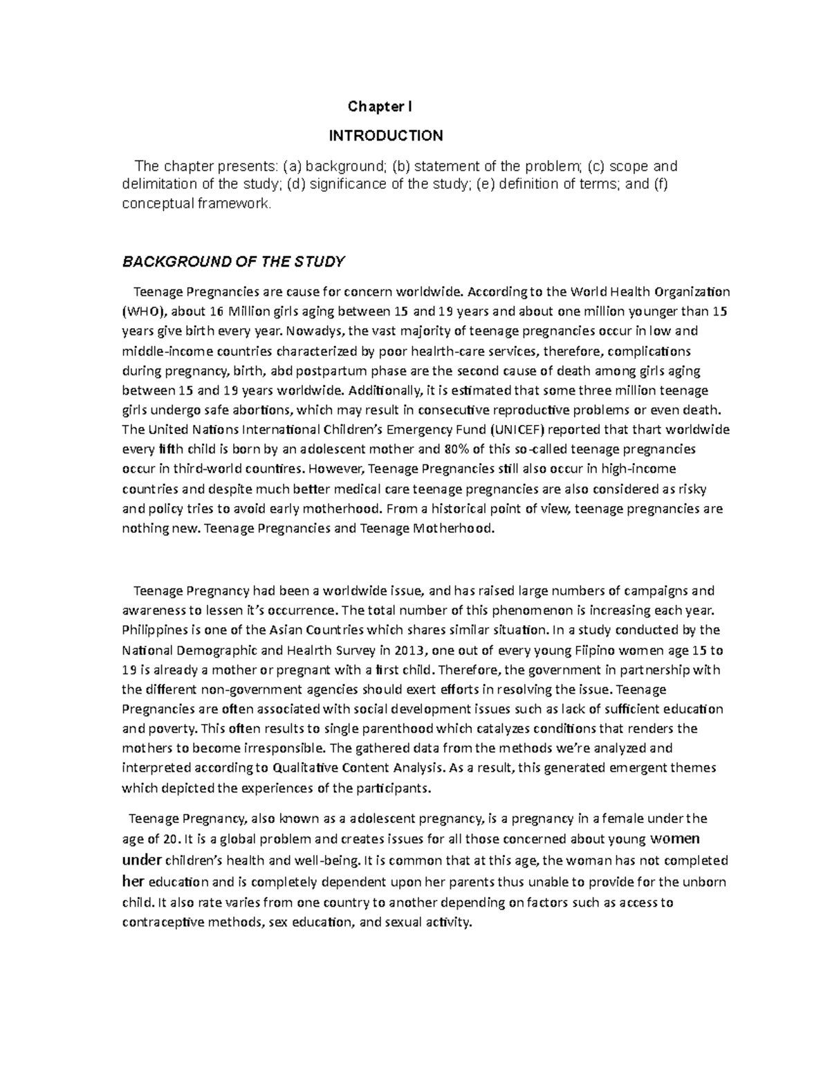 Name - Lecture - Chapter I INTRODUCTION The chapter presents: (a ...