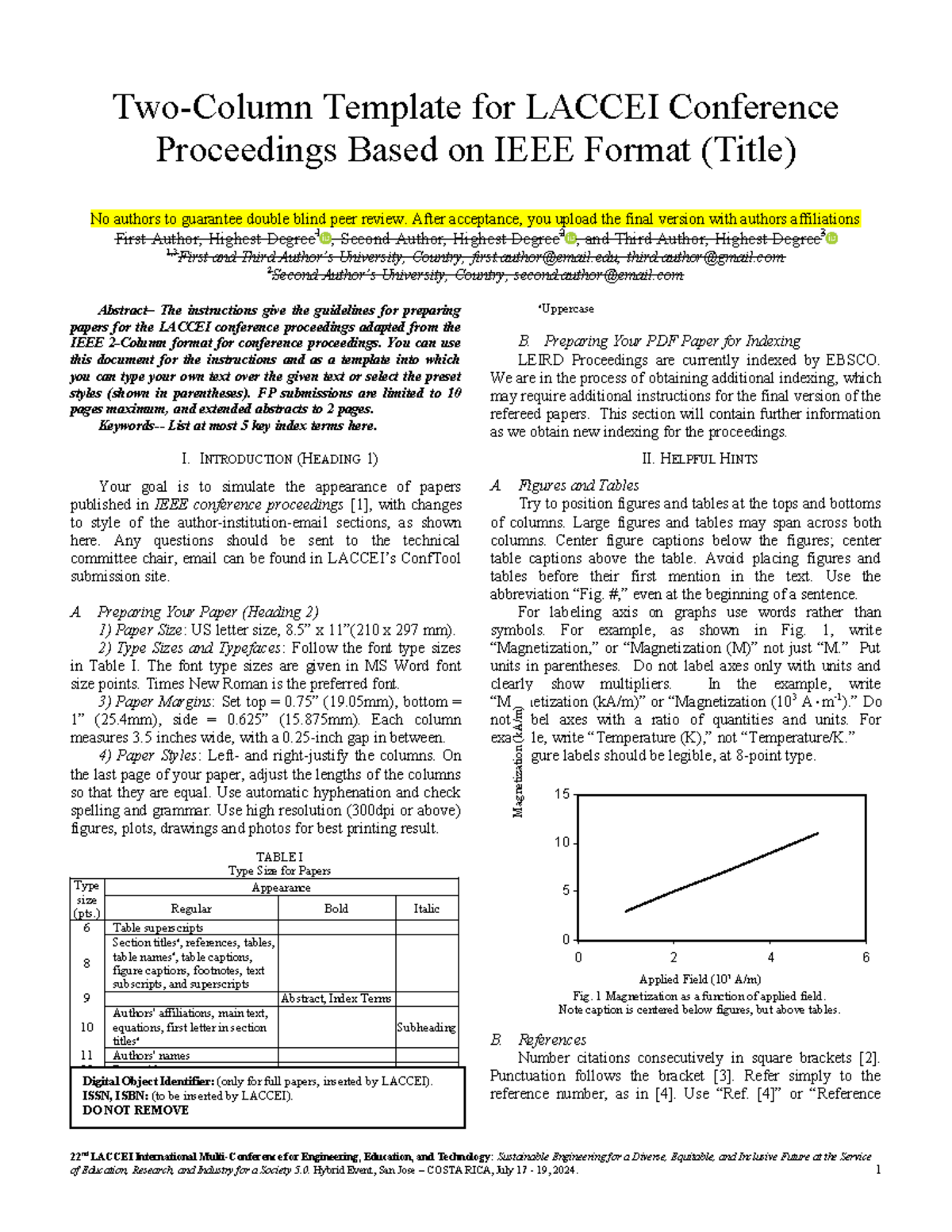 Template 2024- Laccei 2024 - Two-Column Template for LACCEI Conference ...